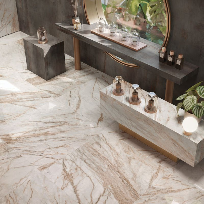 Supreme Treasure Luminous Everose Marble Look Porcelain Tile – Tiles ...