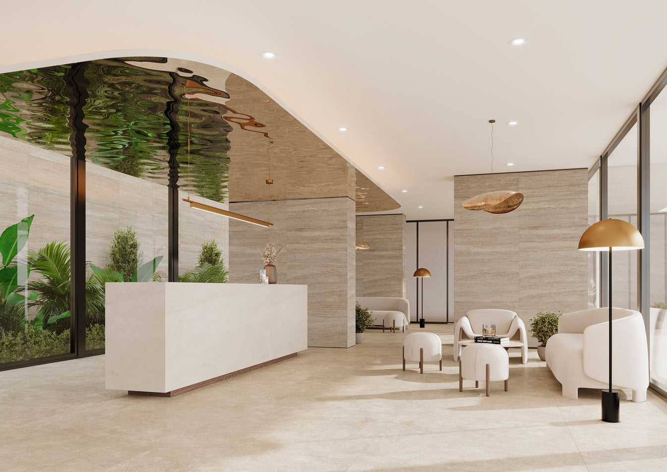 Travertino Noce Stone Look Porcelain Tile – Tiles For Design