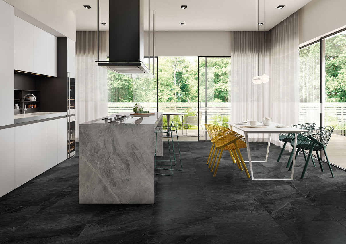 Shale Dark Natural Stone Porcelain Tile – Tiles For Design