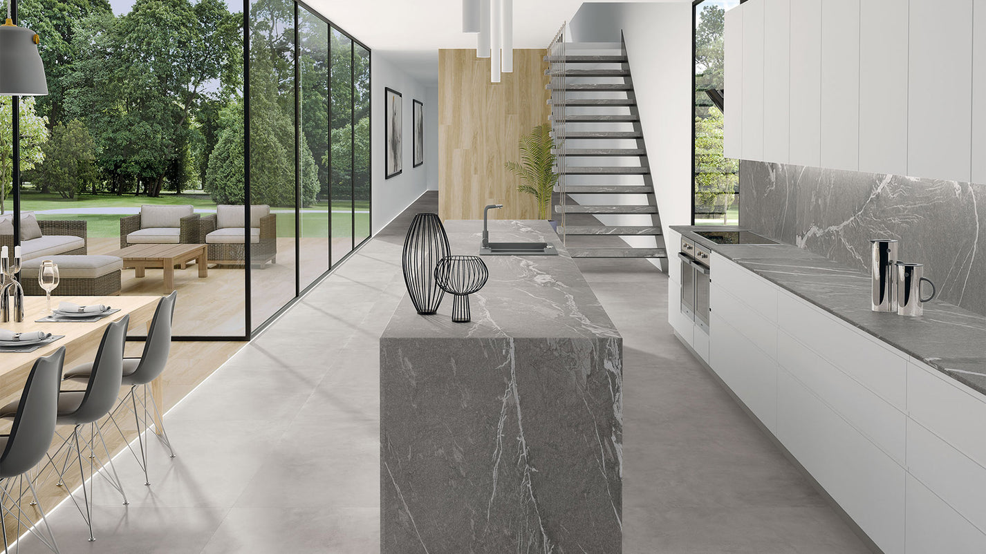 Porceluxe Cardoso Grey Marble Look Porcelain Slab – Tiles For Design